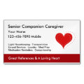 Senior Caregiver Home Health Business Card Magnet | Zazzle