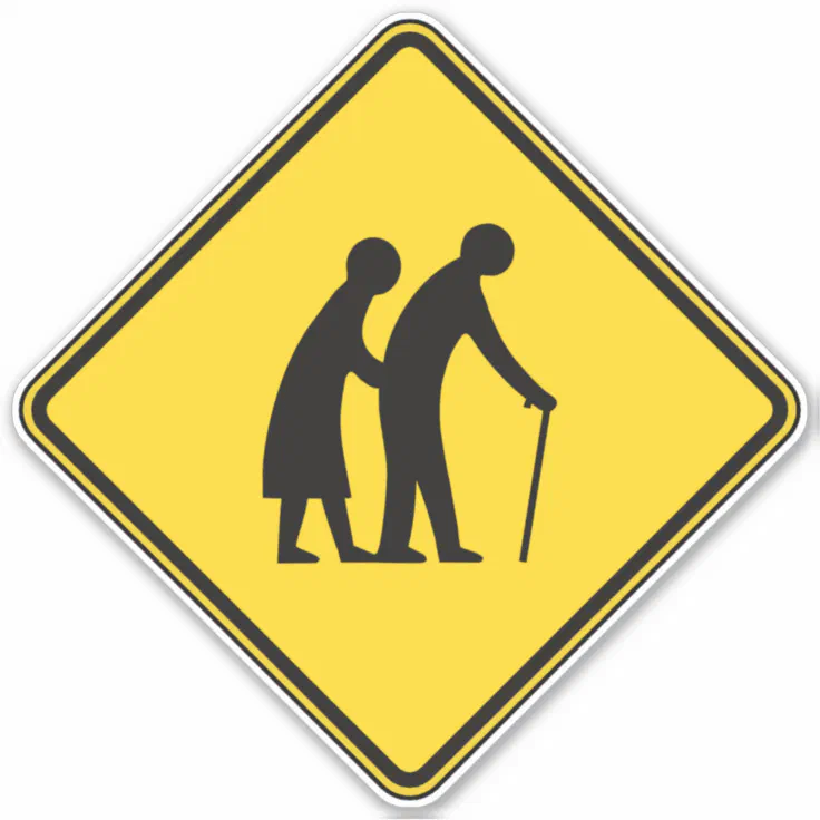 Senior Citizen Crossing Sticker | Zazzle