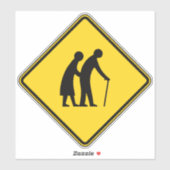 Senior Citizen Crossing Sticker | Zazzle