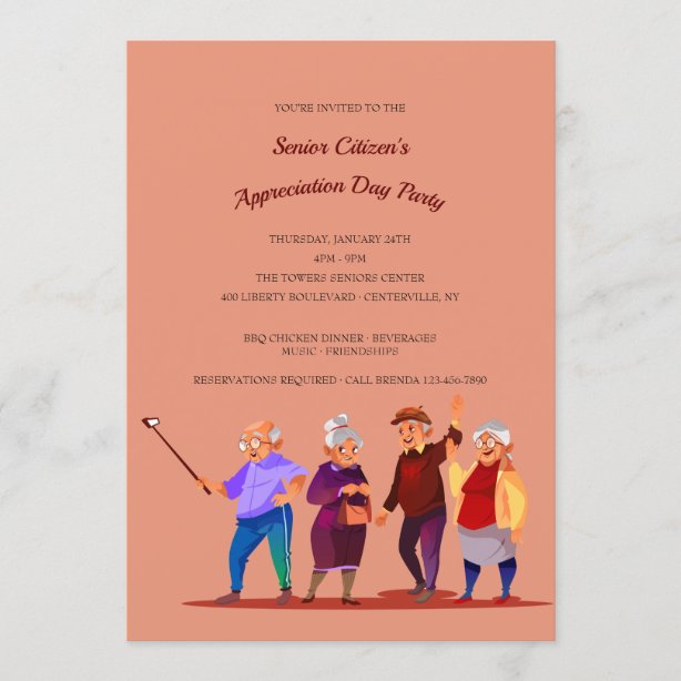 Elderly Invitations | Zazzle