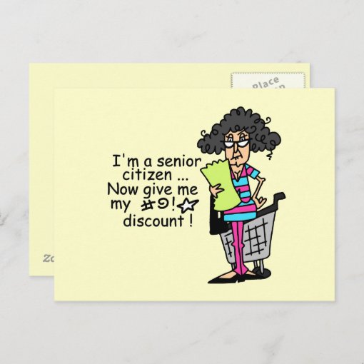 Senior Citizen Discount Postcard | Zazzle