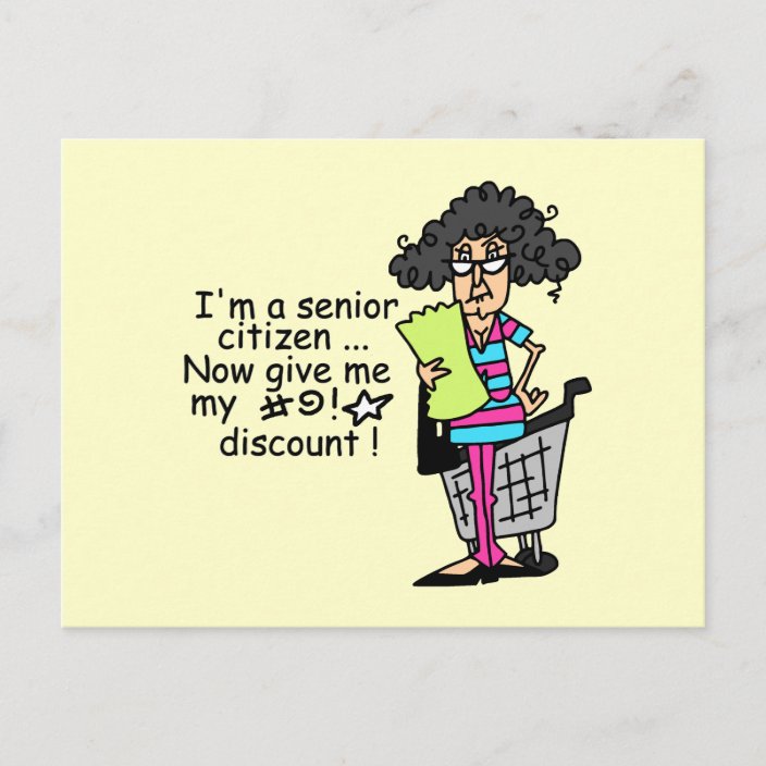 Senior Citizen Discount Postcard | Zazzle.com