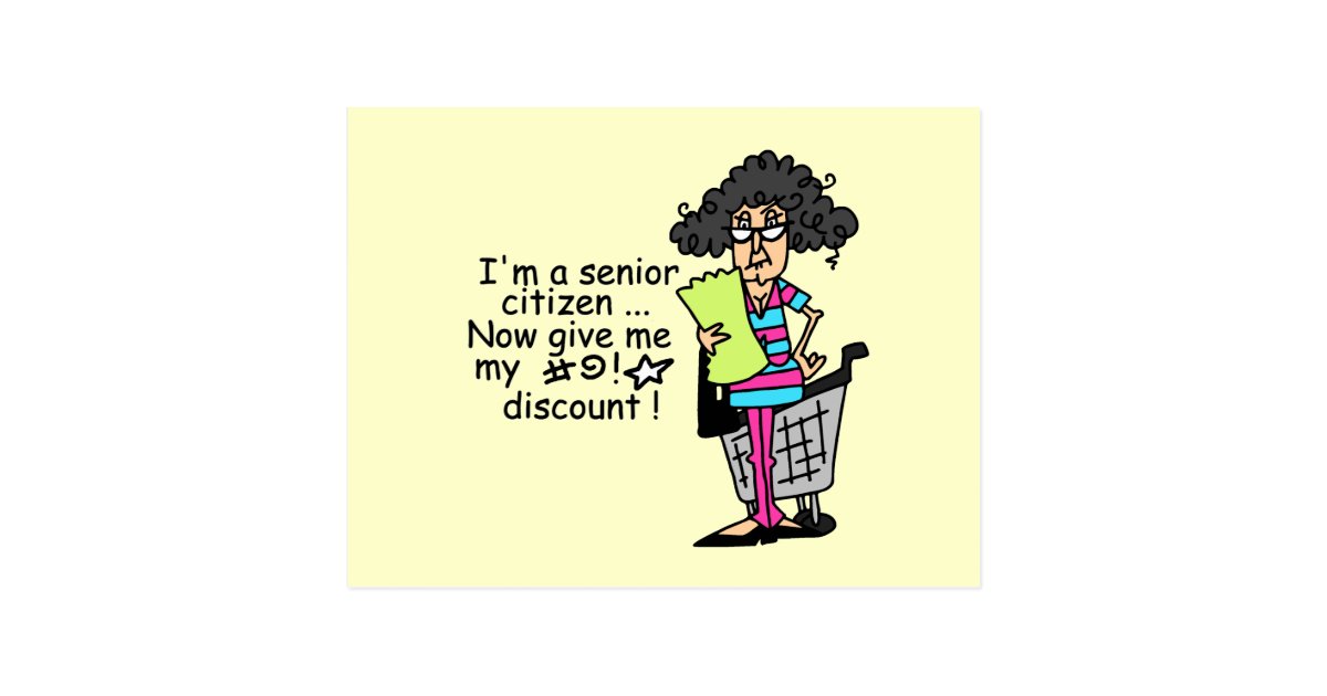 Senior Citizen Discount Postcard | Zazzle.com
