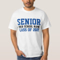 Senior Class of 2020 Blue Custom School Graduation T-Shirt | Zazzle