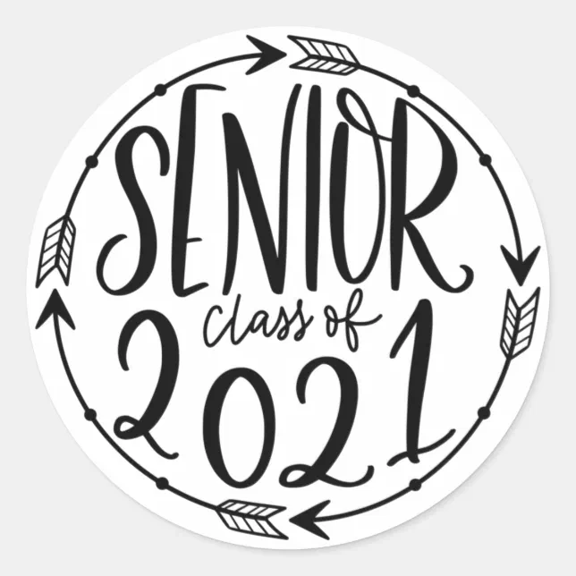 Senior Class Of 2021 Classic Round Sticker | Zazzle