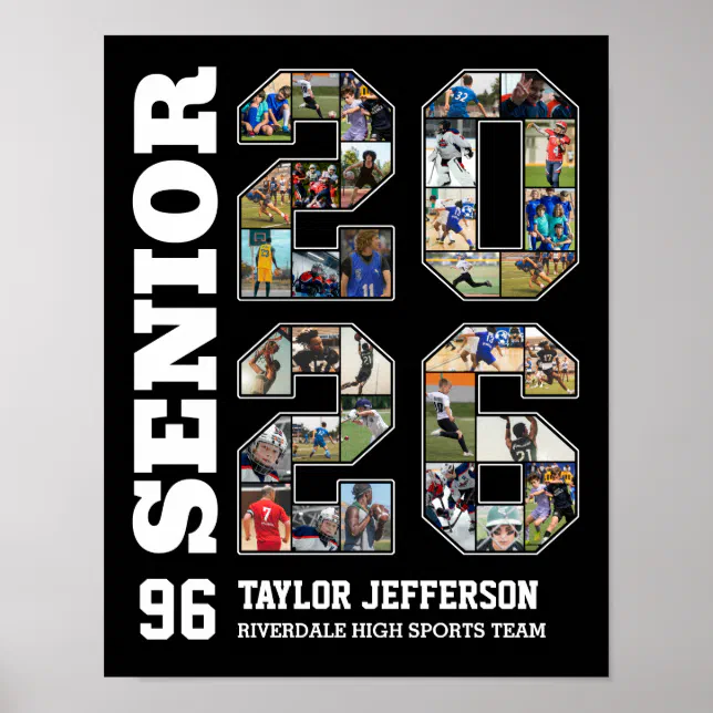 Senior Class of 2026 Sports Team Photo Collage Poster | Zazzle