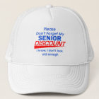 SENIOR DISCOUNT Hat | Zazzle.com