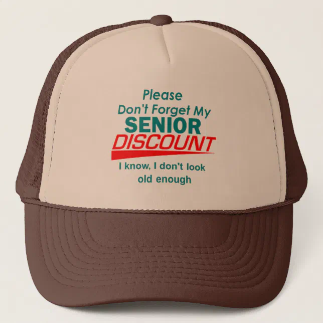 SENIOR DISCOUNT Hat | Zazzle