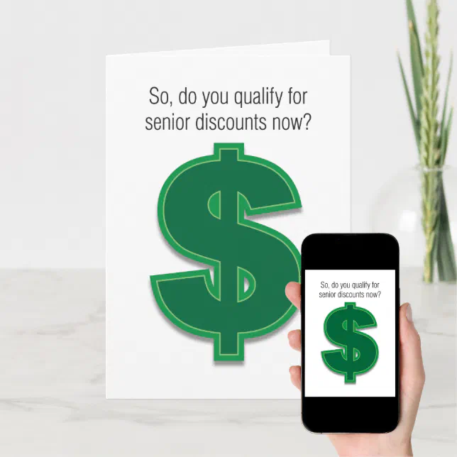 Senior Discounts Humorous Birthday Card | Zazzle