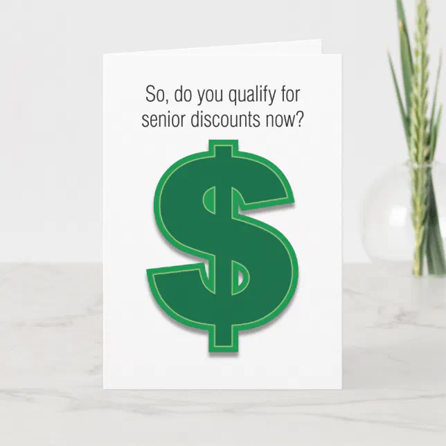 Senior Discounts Humorous Birthday Card | Zazzle