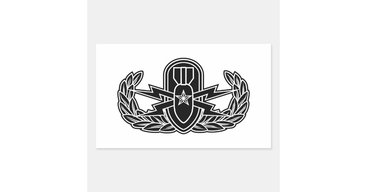 Senior EOD stencil Rectangular Sticker | Zazzle