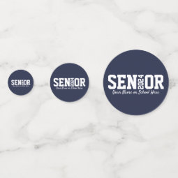 Senior Graduation Block Letter Any Year Photo Confetti | Zazzle