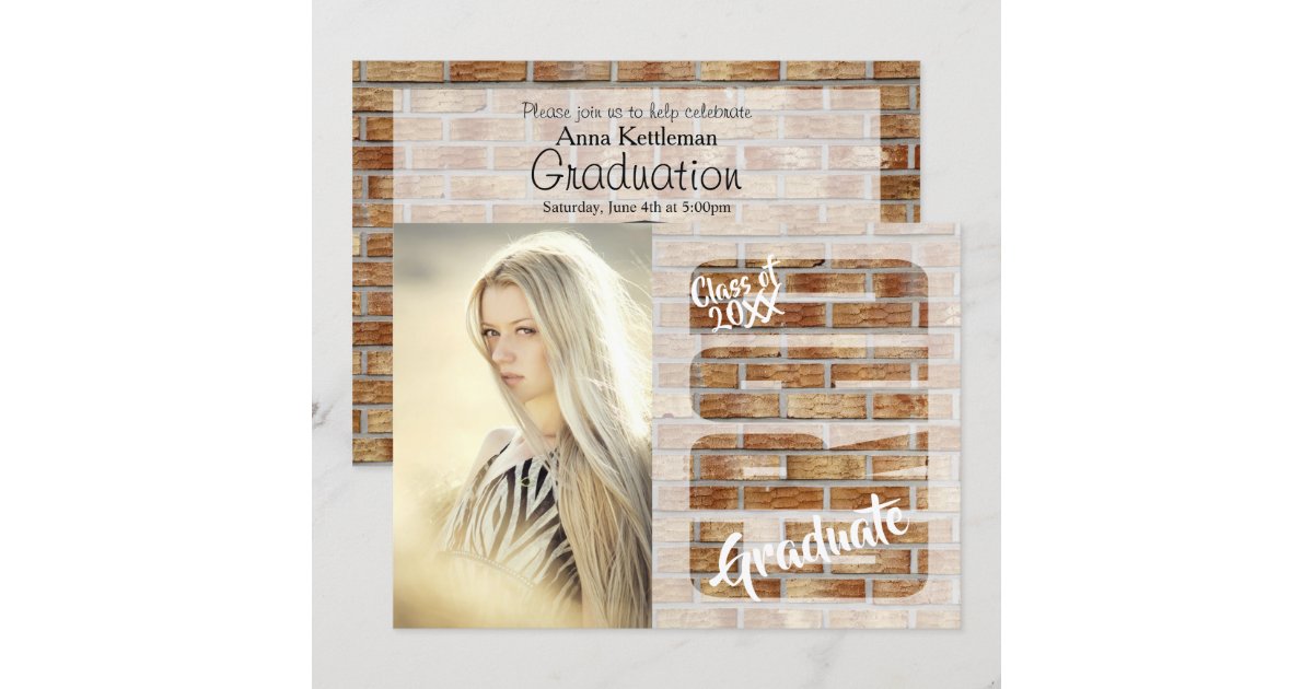 Senior Graduation DIY Photo and Text Invitation | Zazzle