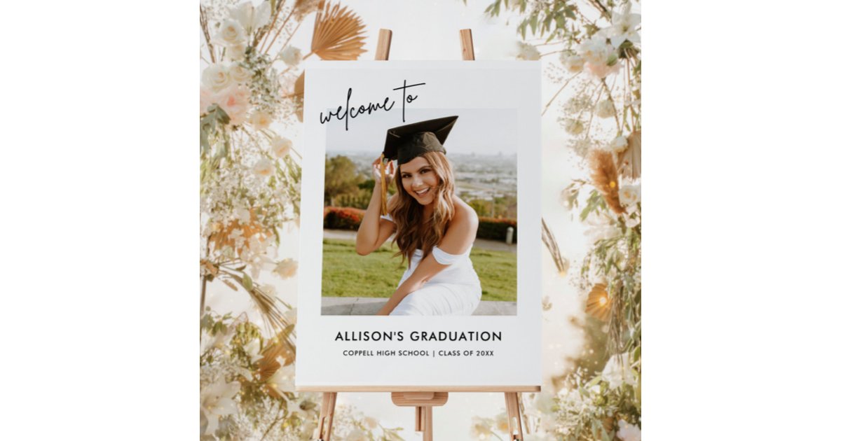Senior Graduation Welcome Sign With Photo | Zazzle