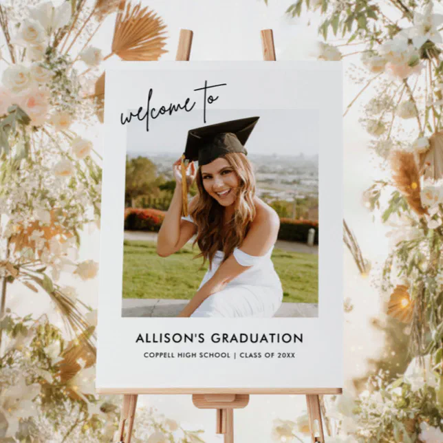 Senior Graduation Welcome Sign With Photo | Zazzle