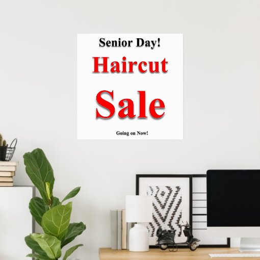 Senior Haircut Sale Poster Matte | Zazzle