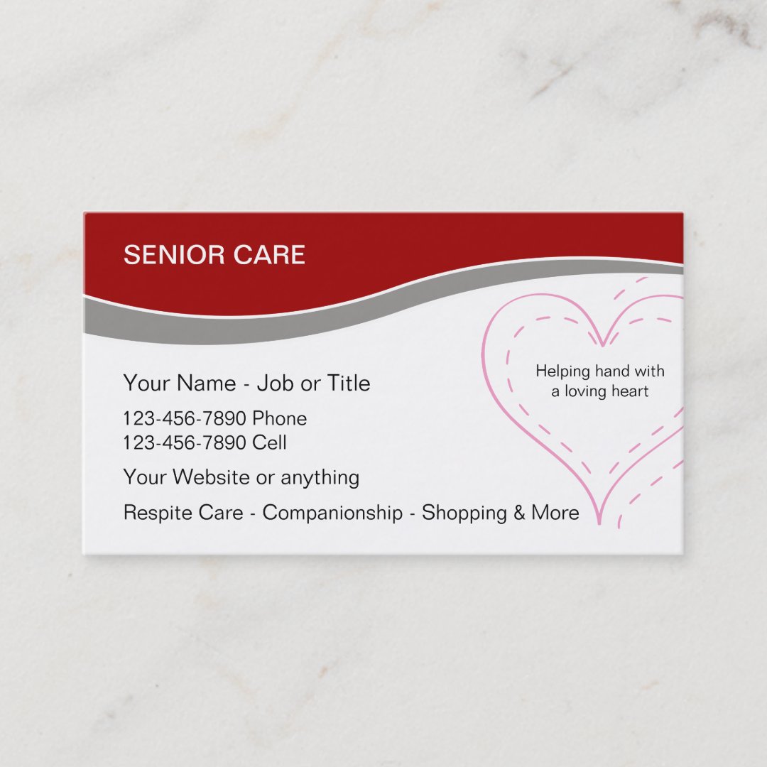 Senior Home Care Business Cards | Zazzle