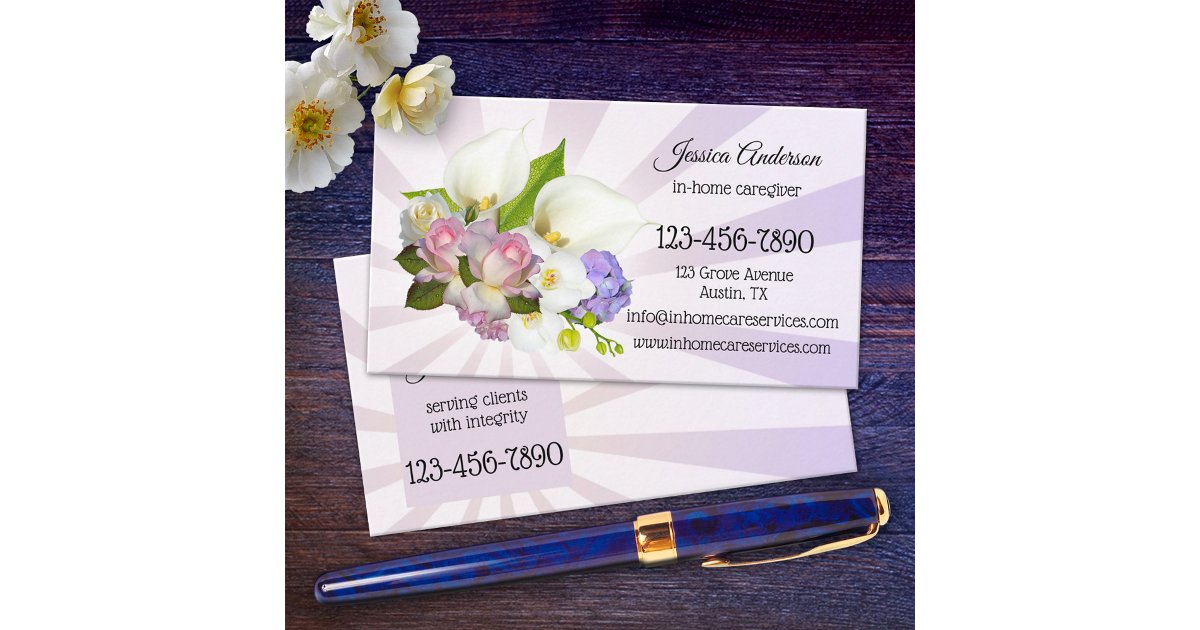 Senior Home Care Caregiver Business Card | Zazzle