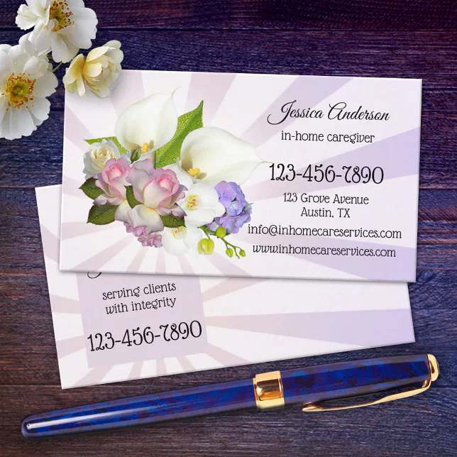 Senior Home Care Caregiver Business Card | Zazzle