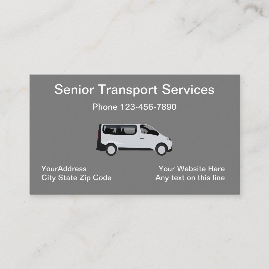 Senior Medical Transport Business Card | Zazzle