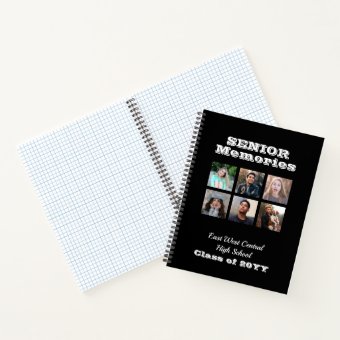 Senior Memories Class Photo Collage Notebook | Zazzle