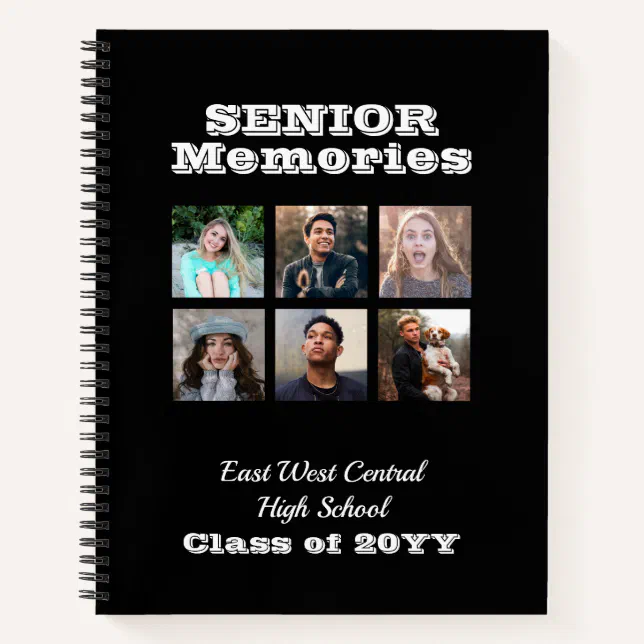 Senior Memories Class Photo Collage Notebook | Zazzle