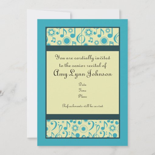 Senior Music Recital Invitation | Zazzle