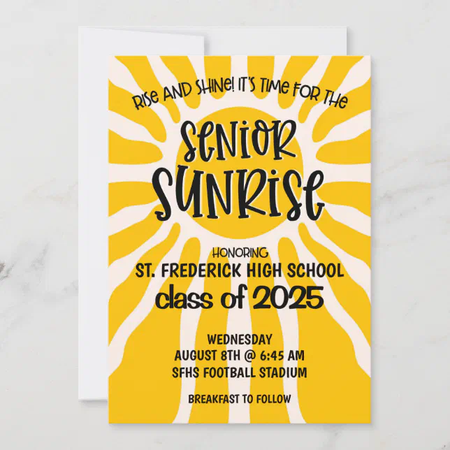 Senior Sunrise High School Senior Week Invitation | Zazzle Senior Sunrise High School Senior Week Invitation | Zazzle