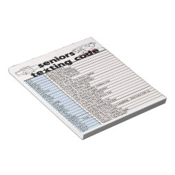 Senior Texting Code Notepad | Zazzle