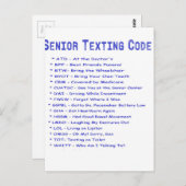 Senior Texting Code Postcard | Zazzle