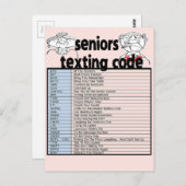 Senior Texting Code Postcard | Zazzle