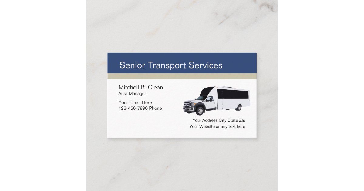 Senior Transport Services Business Card | Zazzle