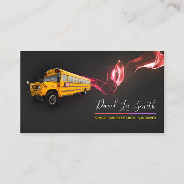 Senior Transportation / Bus driver Business Card | Zazzle
