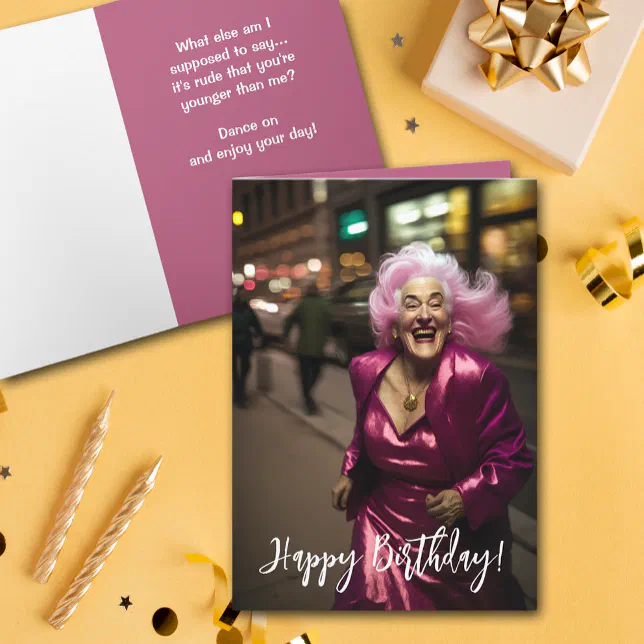 Senior Woman's Birthday Greeting Card | Zazzle