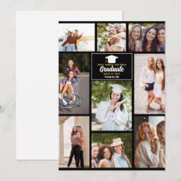 Senior Year Friends Photo Collage Graduation Card | Zazzle