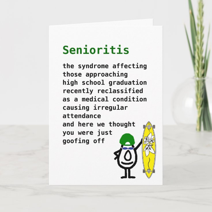 Senioritis Card | Zazzle