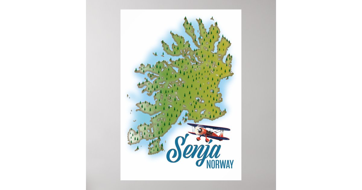 Senja Noway island map Poster | Zazzle