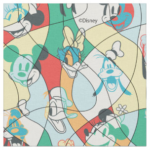 Mickey Mouse | Grid Pattern Fabric | Zazzle.com