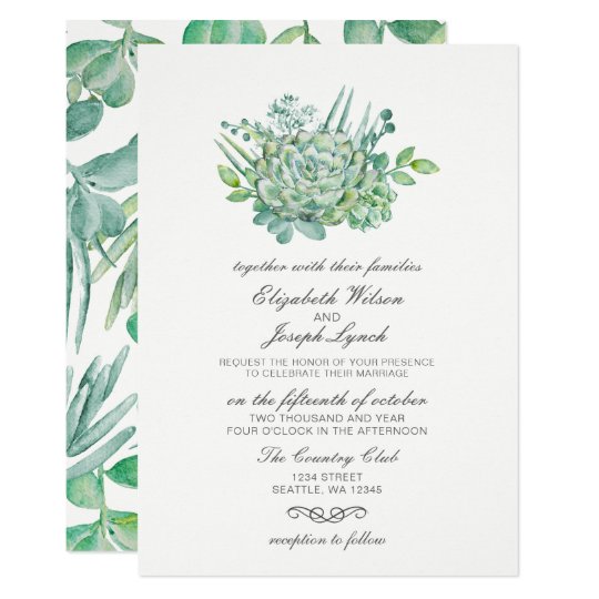 Sensational Succulents Wedding Invitations | Zazzle.com
