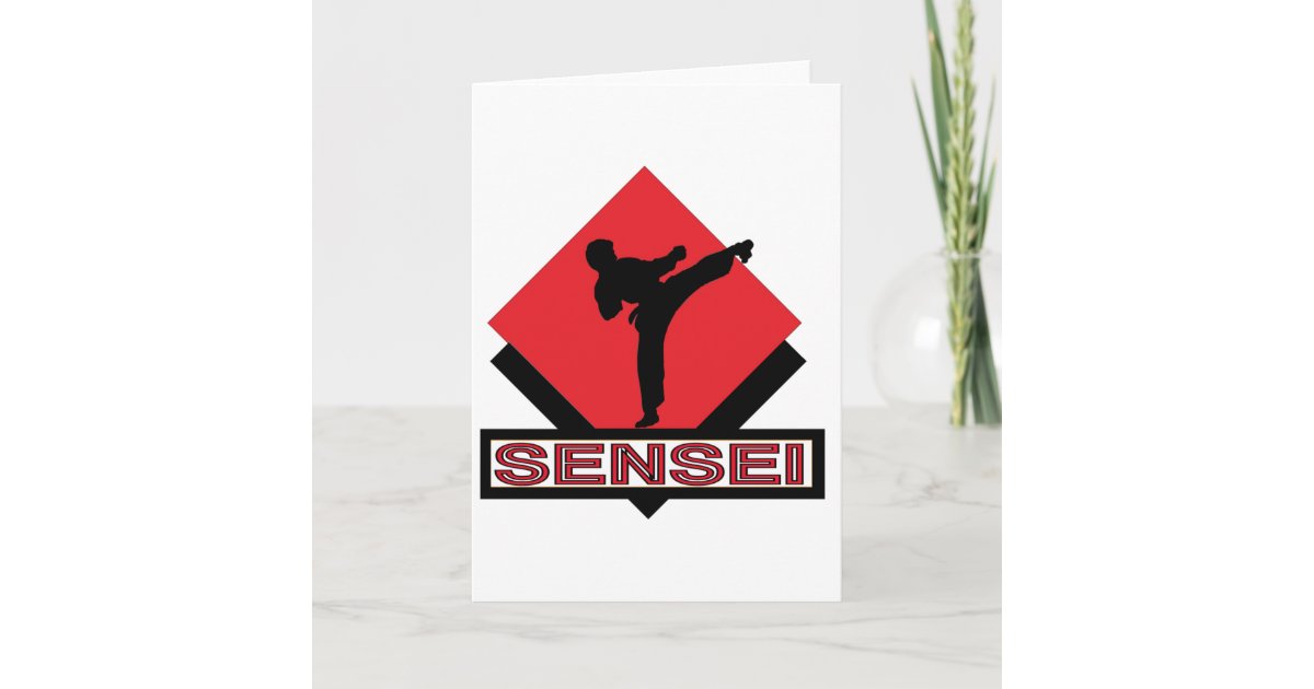 Sensei red diamond holiday card | Zazzle