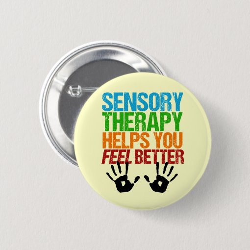 Sensory Therapy Handprints Occupational Therapist Pinback Button | Zazzle