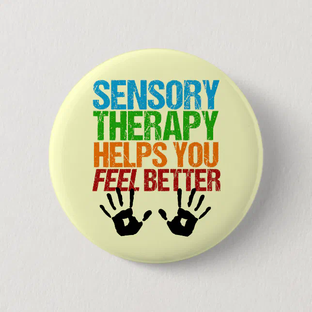Sensory Therapy Handprints Occupational Therapist Pinback Button | Zazzle
