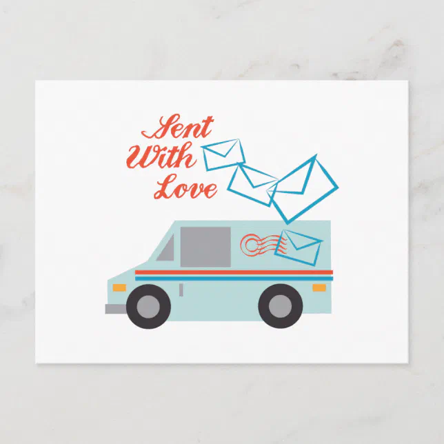 Sent With Love Postcard | Zazzle