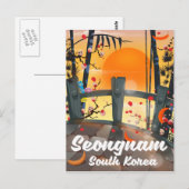 Seongnam South Korea travel poster Postcard | Zazzle