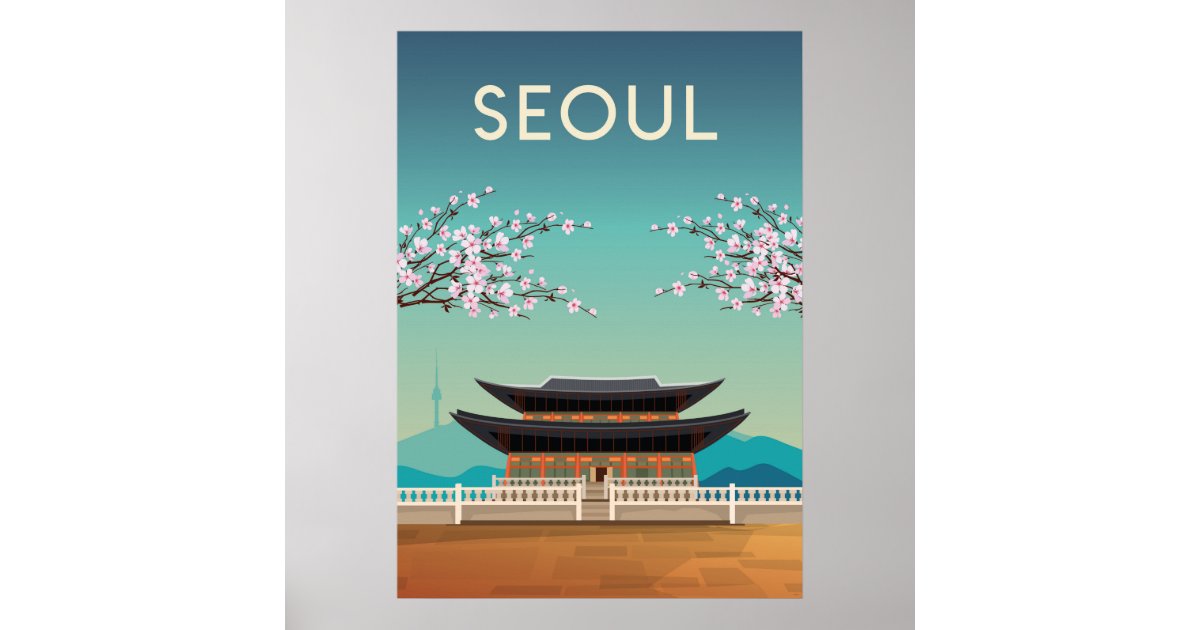Seoul Korea travel poster | Zazzle