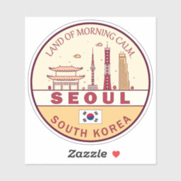 Seoul South Korea City Skyline Emblem Sticker | Zazzle