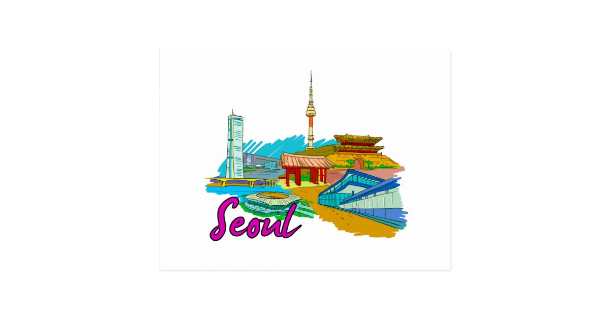 Seoul - South Korea.png Postcard | Zazzle.com