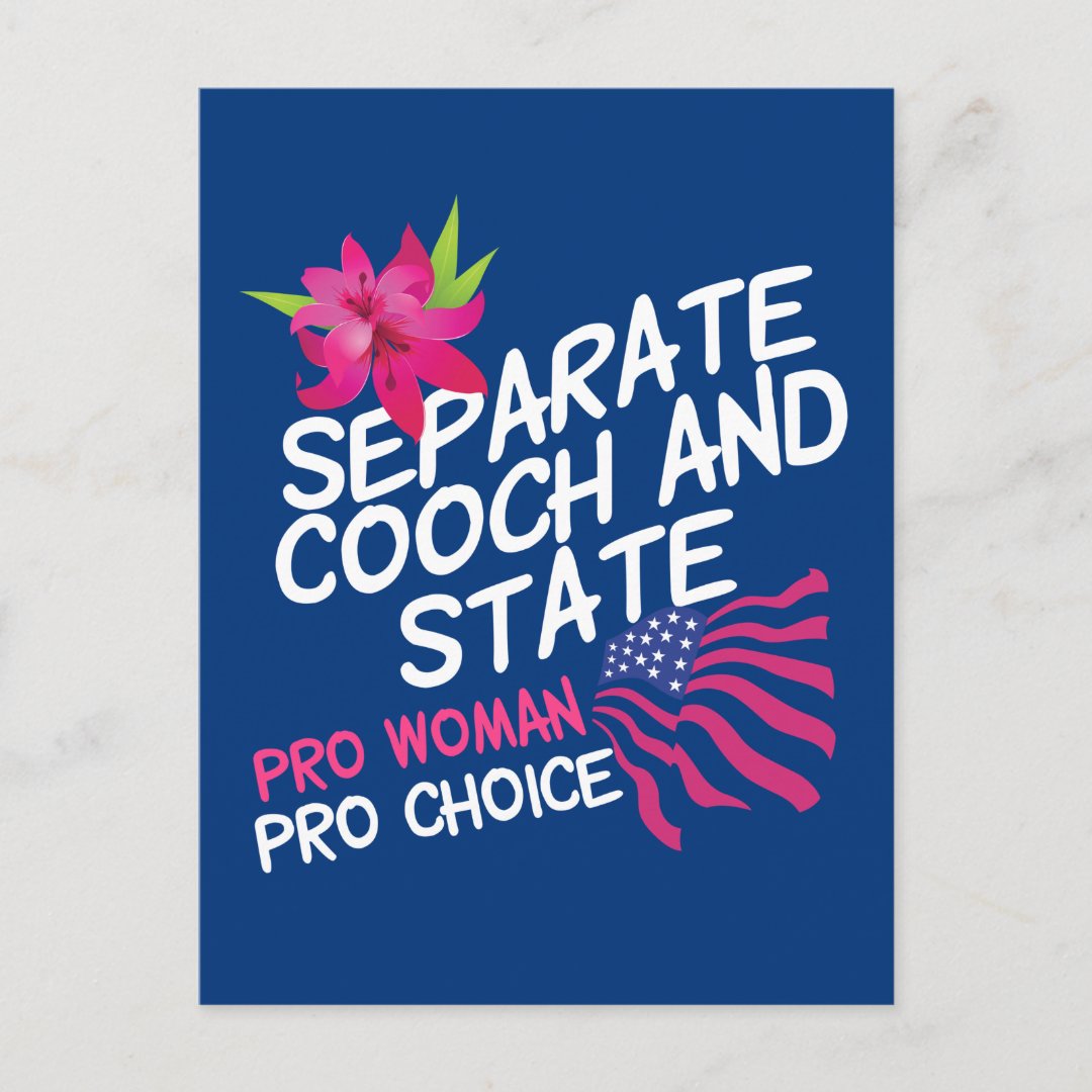 Separate Cooch and State Funny Pro Choice Postcard | Zazzle