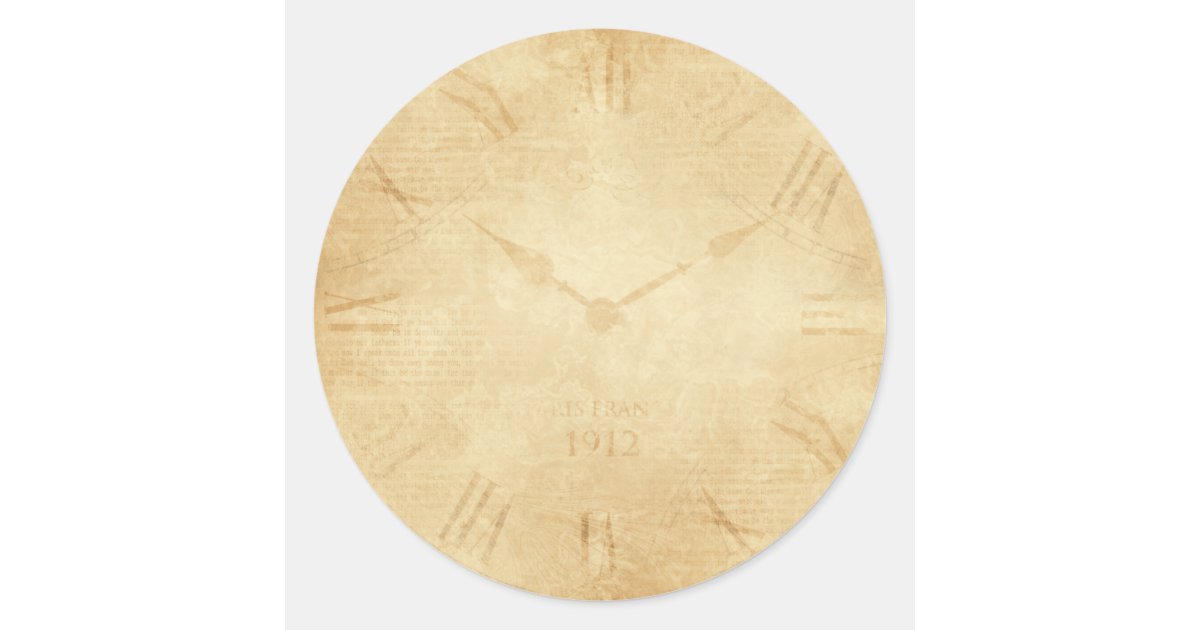 Sepia Clock Face Steampunk Classic Round Sticker | Zazzle