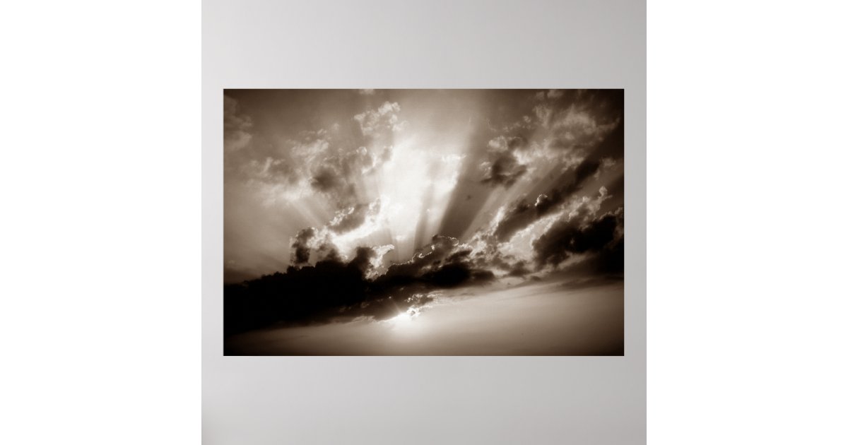 Sepia Clouds, Sky & Sunset Motivational Freedom Poster | Zazzle